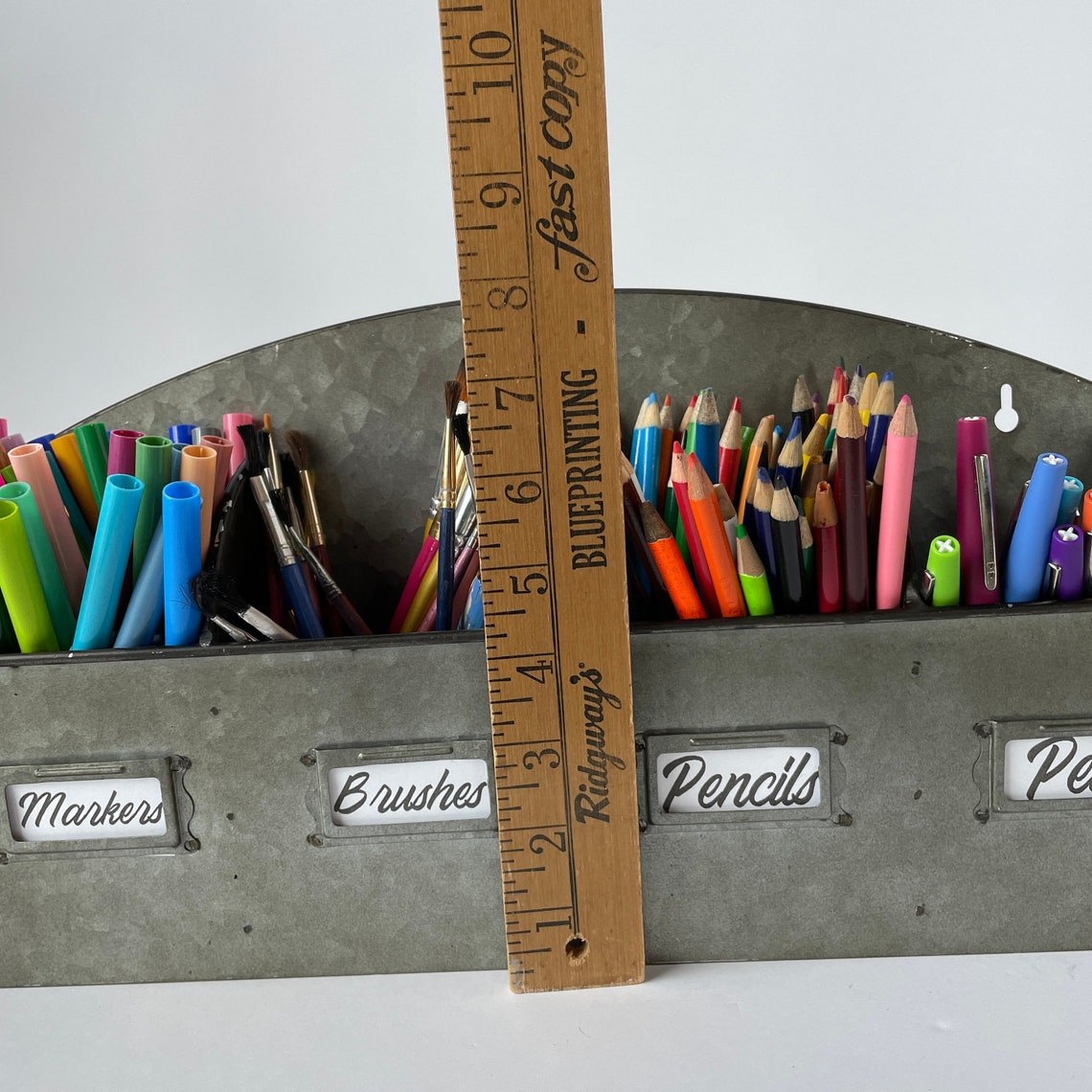 Metal Desk Organizer Mail Sorter Label Slot Pen Holder Personalized ...