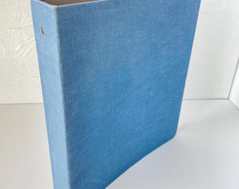 Vintage Binder Mead Clip Blue Canvas Three 3 Ring 80s School Supplies ...