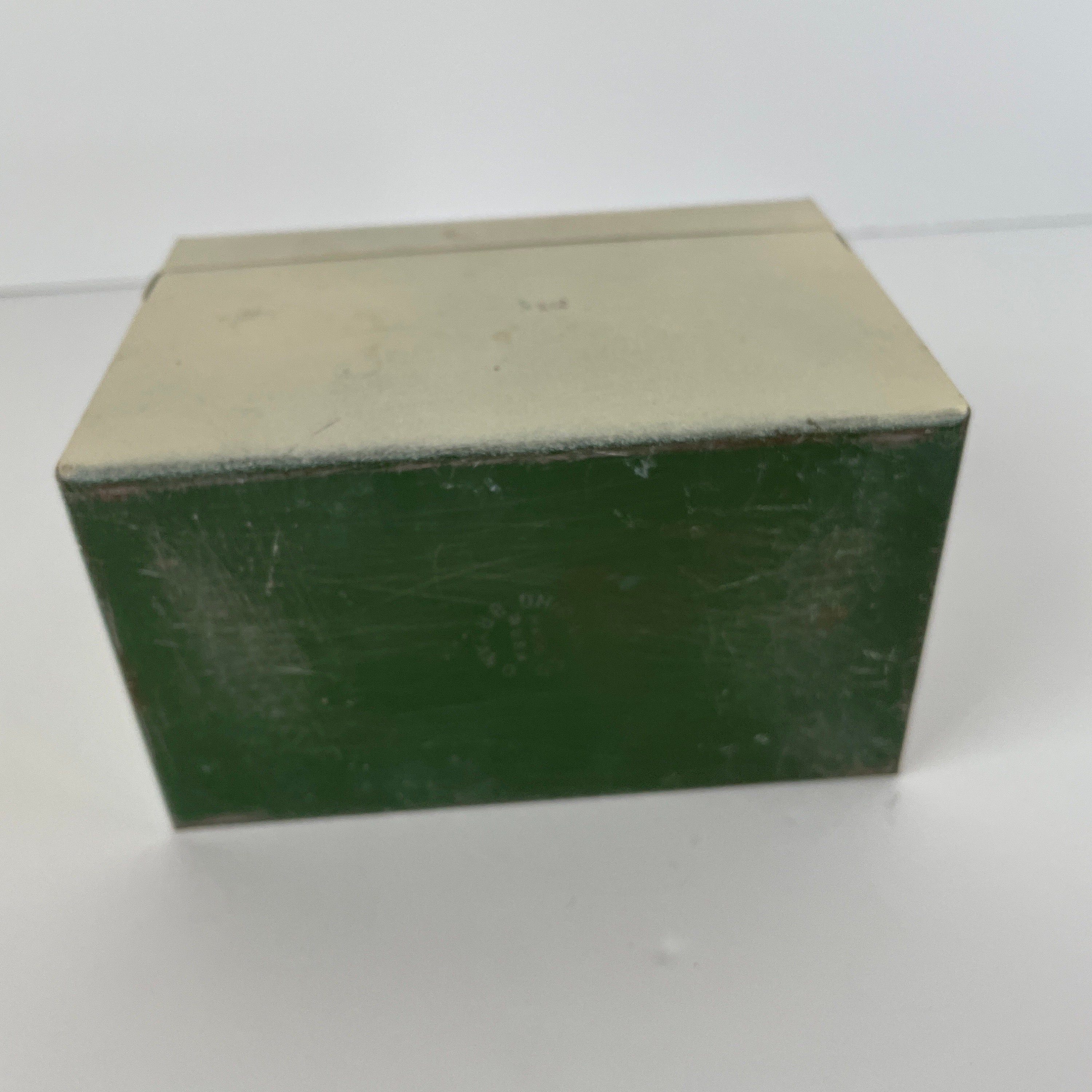 Office & Desk Storage File Box 3x5 Vintage Metal Index Card Recipe Seed ...