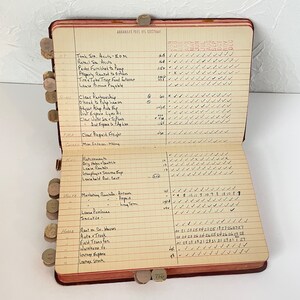 Vintage Record Book Standard Boorum Pease Red Cash Journal Ledger Bank ...