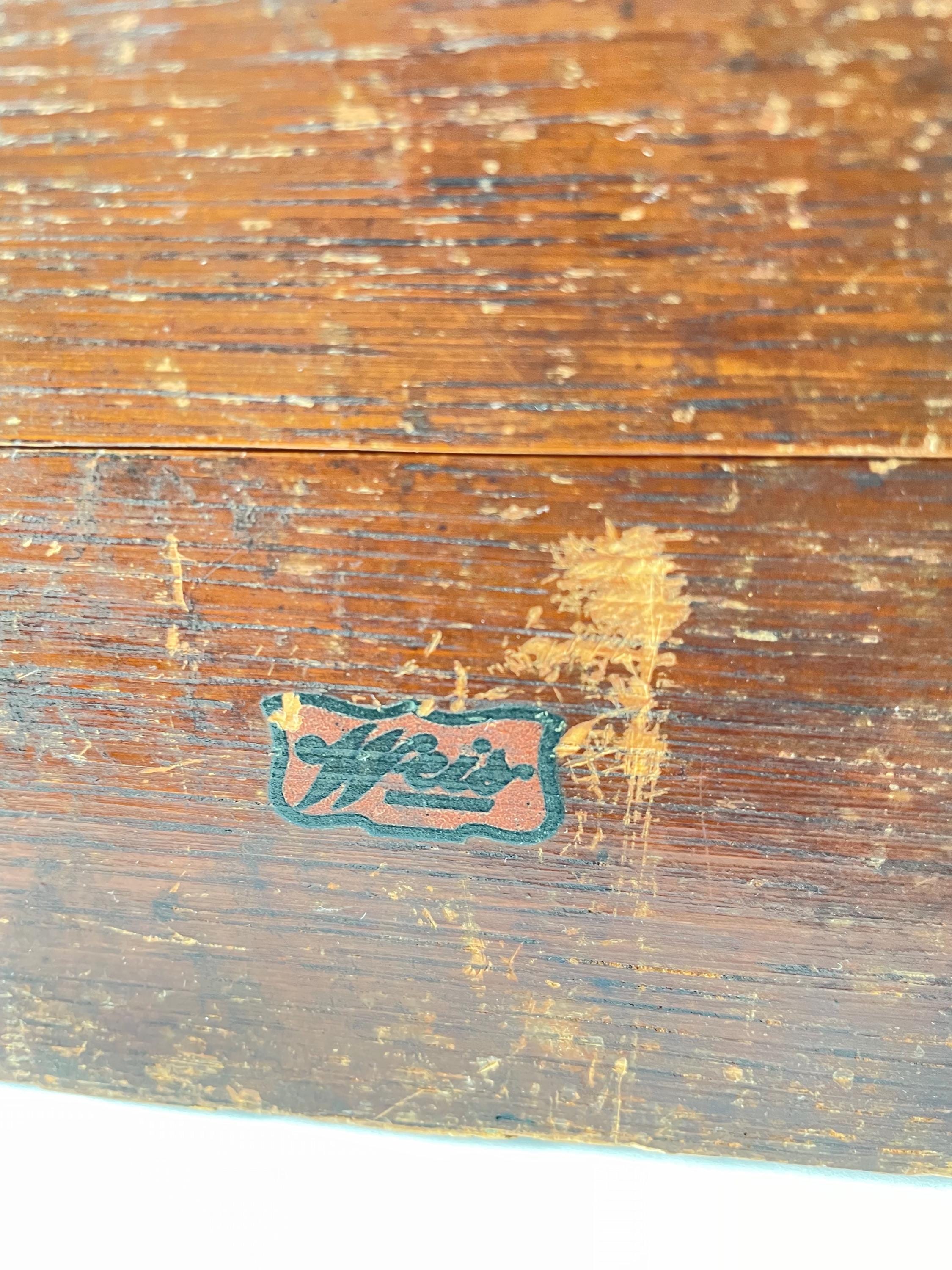 Antique Weis Wood Box Finger Joint Address File Recipe Index Card ...