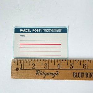 Parcel Post Labels Vintage Office Supplies Blue Red Stickers Set of 12 ...