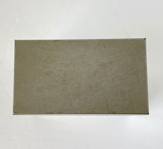 Office & Desk Storage File Box 3x5 Vintage Metal Index Card Recipe Seed ...