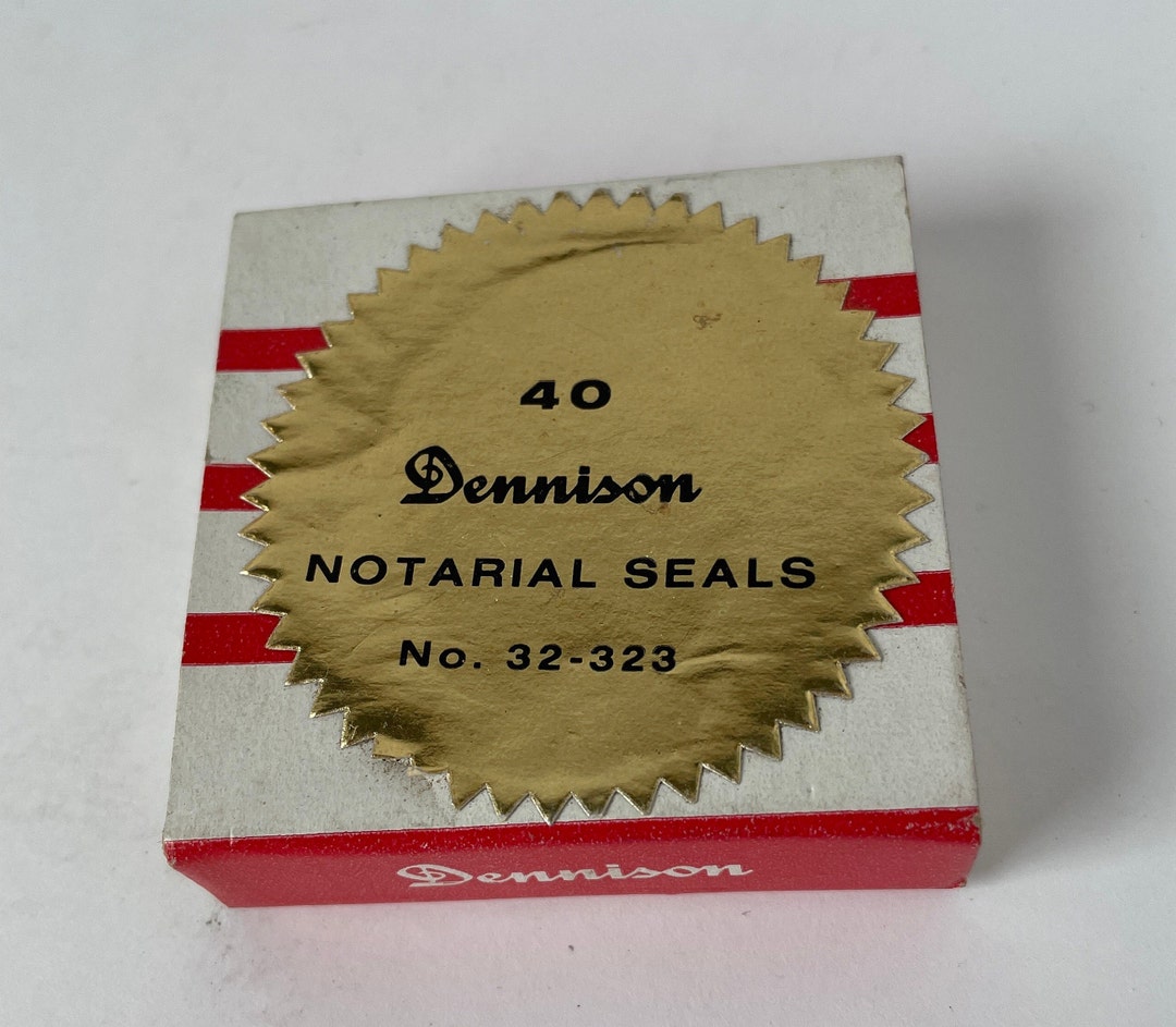Dennison Notarial Seals Vintage Office Supplies Stationery Gold Gummed ...