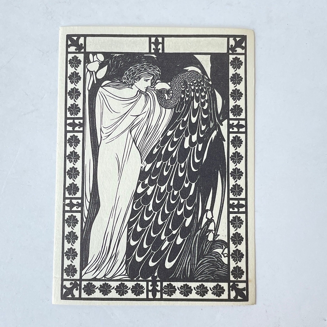 Vintage Bookplates William Bradley Art Nouveau Design Peacock Made in ...