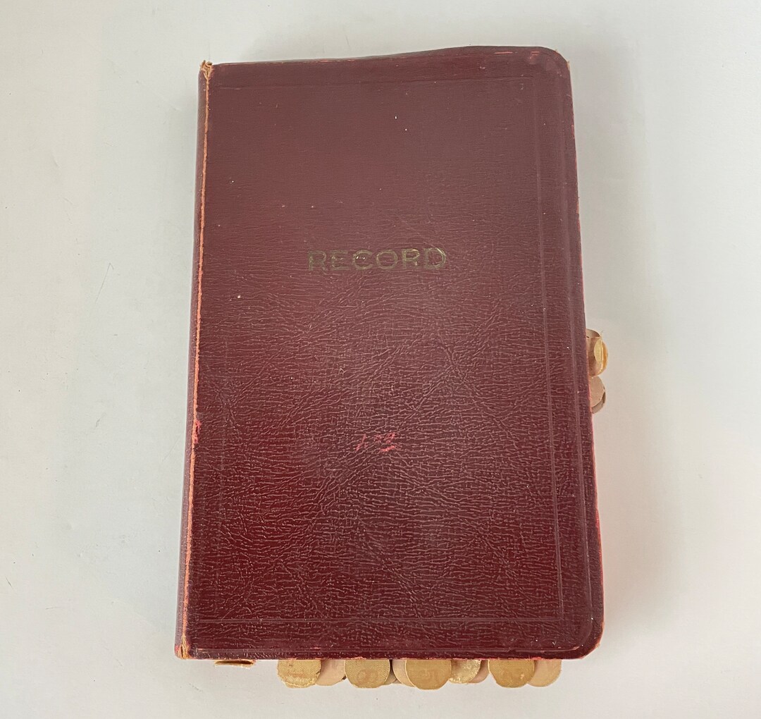 Vintage Record Book Standard Boorum Pease Red Cash Journal Ledger Bank ...