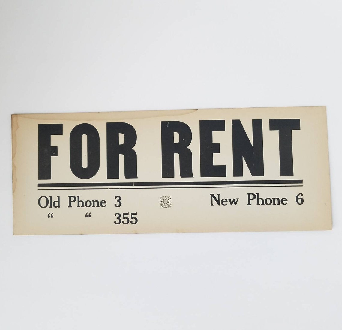 For Rent Sign Vintage Ephemera Office Decor Black White | Etsy