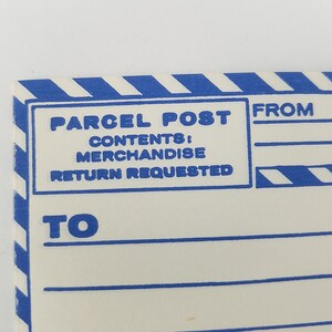 Parcel Post Labels Vintage Office Supplies Blue Border Herald Square ...
