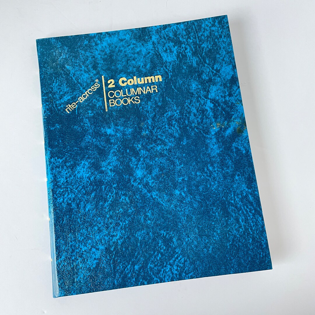 Record Book Vintage Journal 2 Column Rite Across Columnar Books Blue - Etsy