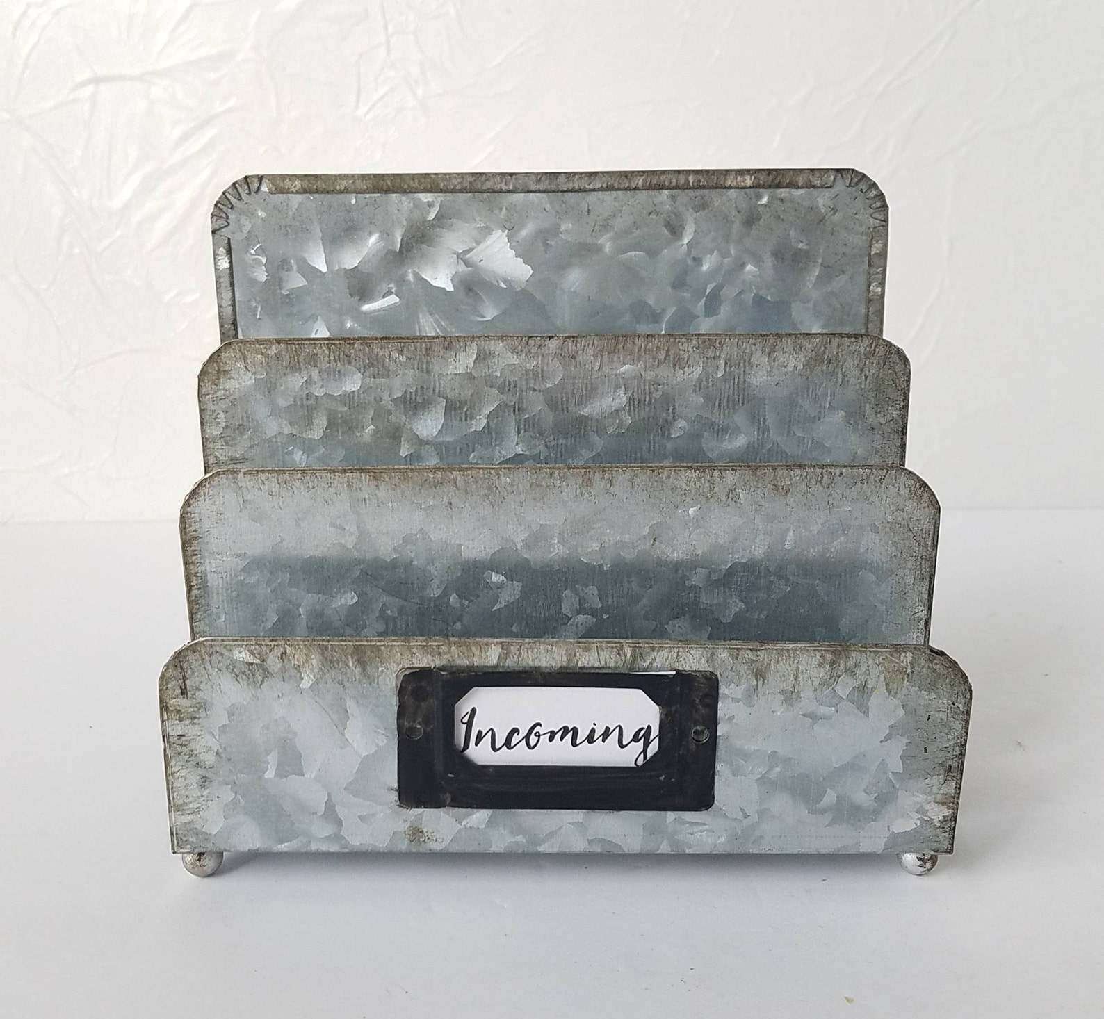 Mail Sorter Farmhouse Galvanized Metal Office Decor Vintage - Etsy