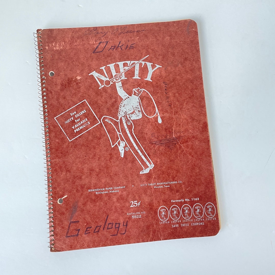 Spiral Notebook Vintage Nifty Ruled Made in USA Birmingham Paper ...