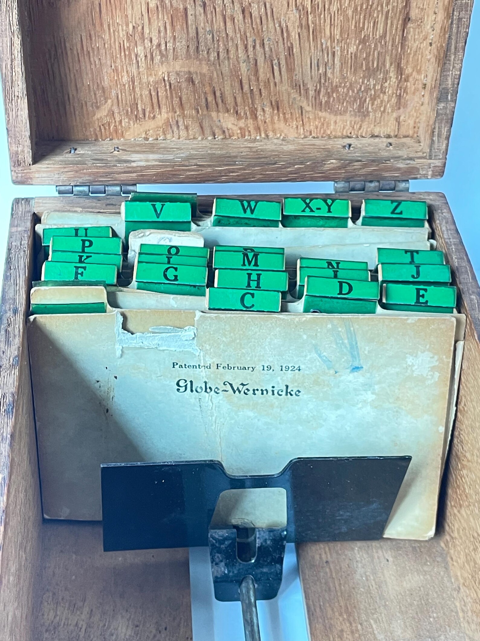 Antique Weis Wood Box Finger Joint Address File Recipe Index Card ...