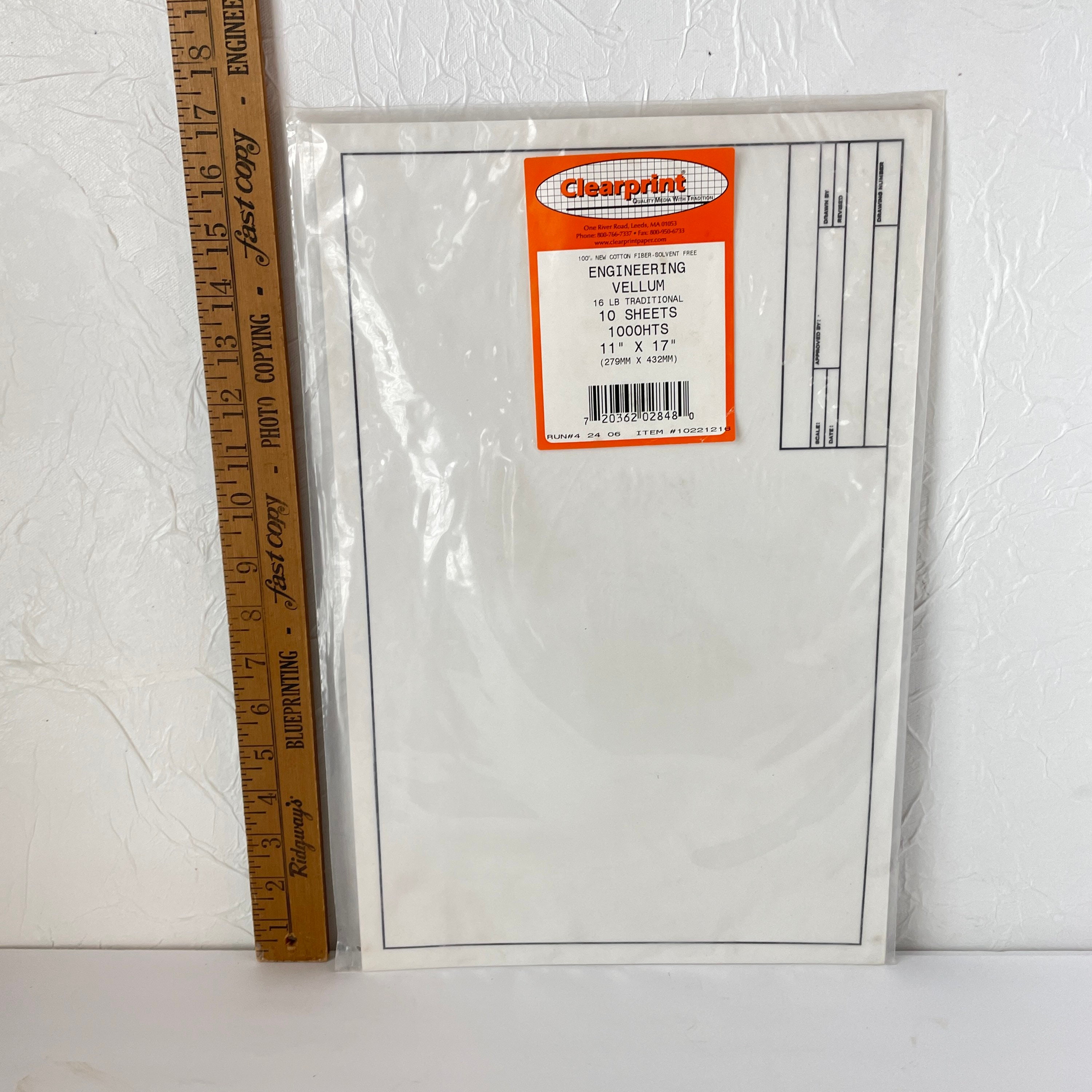 Clearprint 11x17 Engineering Vellum 10 sheets 100% New Cotton - Etsy 日本
