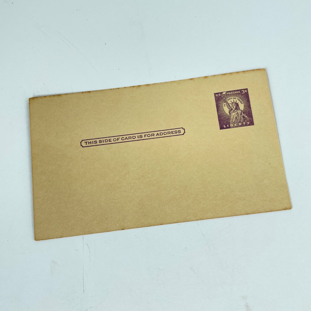 Postcard 3 Cent Unused Vintage Statue of Liberty Blank Prepaid Stamped ...