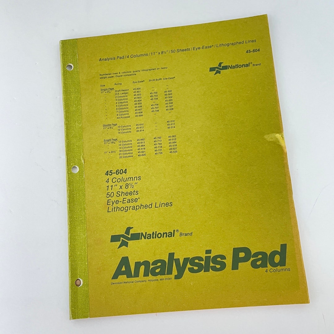 Vintage Analysis Pad Eye Ease National Old Paper Notebook 45 604 Office ...