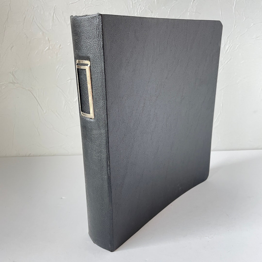 Vintage Binder Label Slot 4 Ring A T and T Co Black 1960s Moody Dark ...