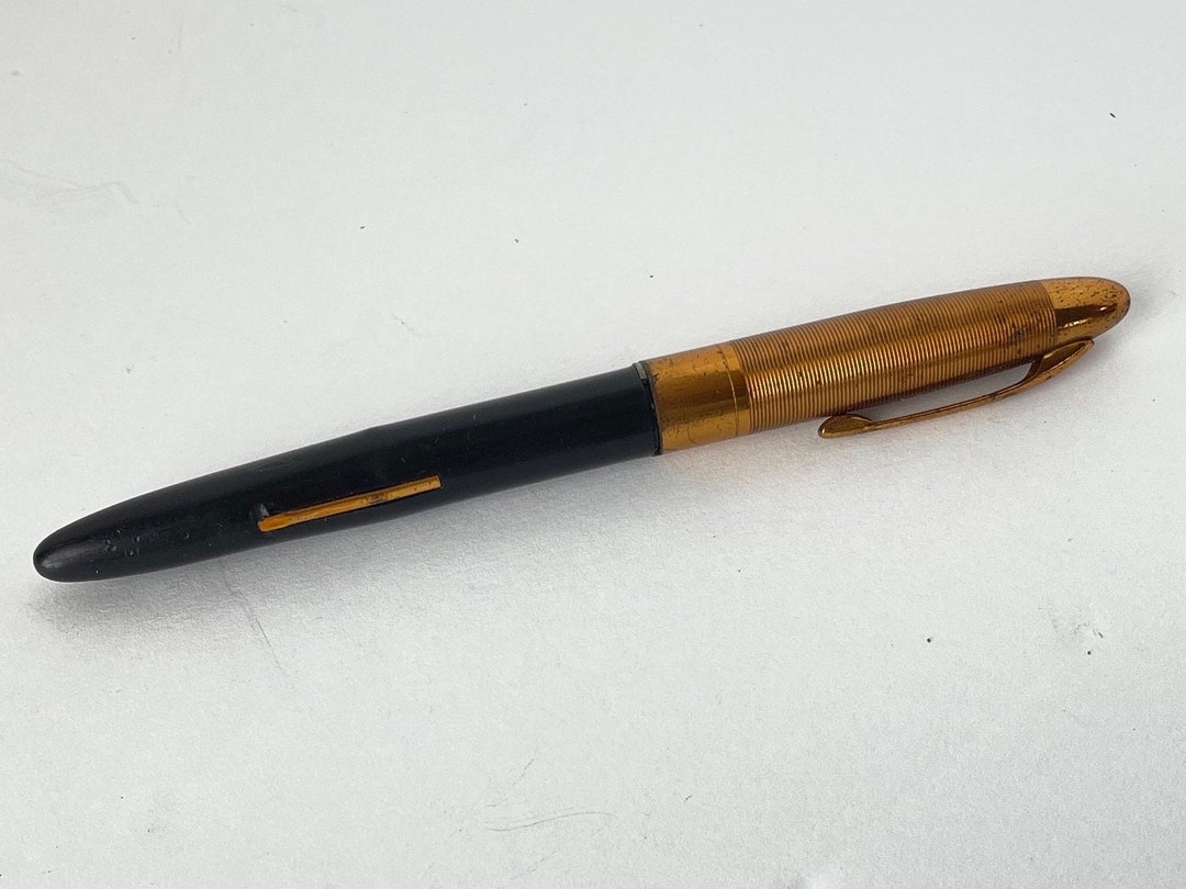 WA Sheaffer Pen Co Fineline Division Vintage Fountain Pen Brassy Black ...