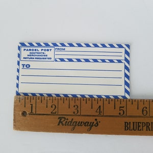 Parcel Post Labels Vintage Office Supplies Blue Border Herald Square ...