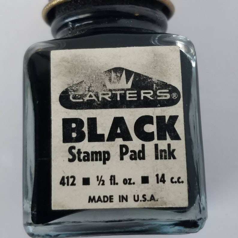 Vintage Carter's Stamp Pad Ink Black Bottle Retro Office - Etsy