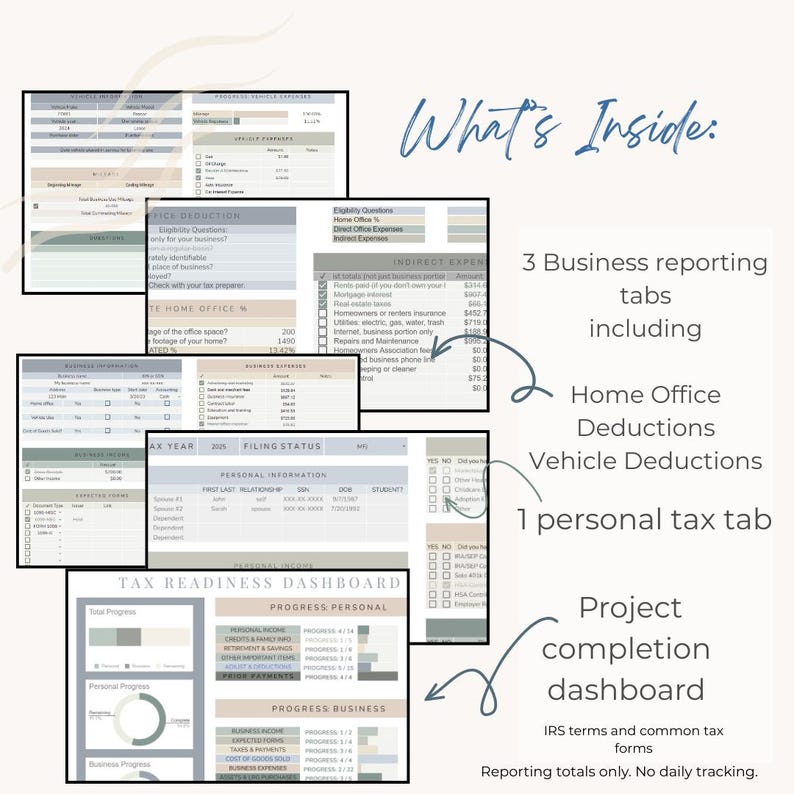 Tax Organizer | Google Sheets Spreadsheet for Entrepreneurs (digital ...