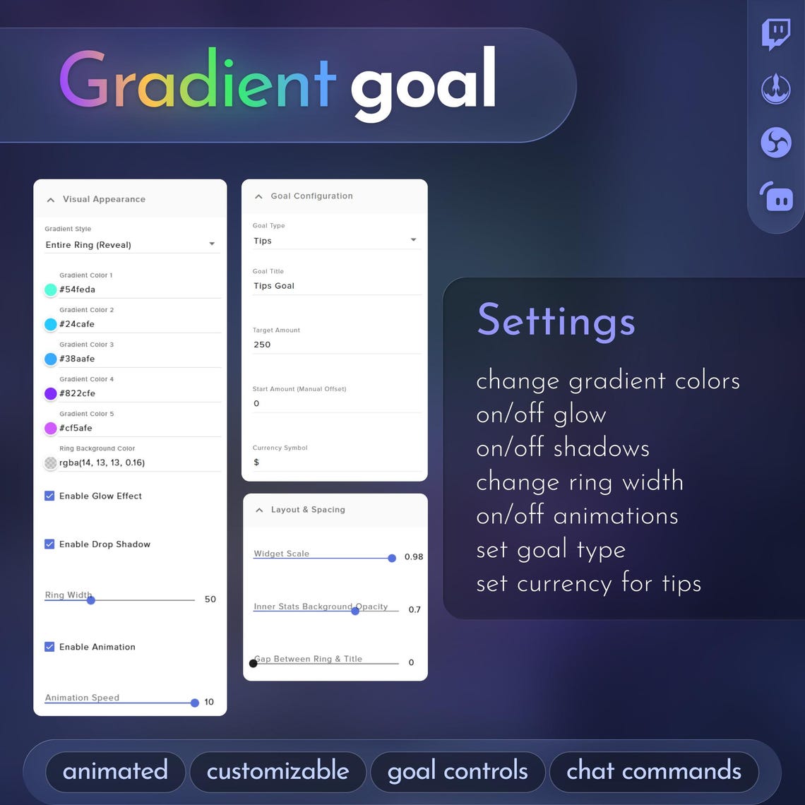 Rainbow Circular Goal Widget | Animated Radial Progress Bar | Custom ...