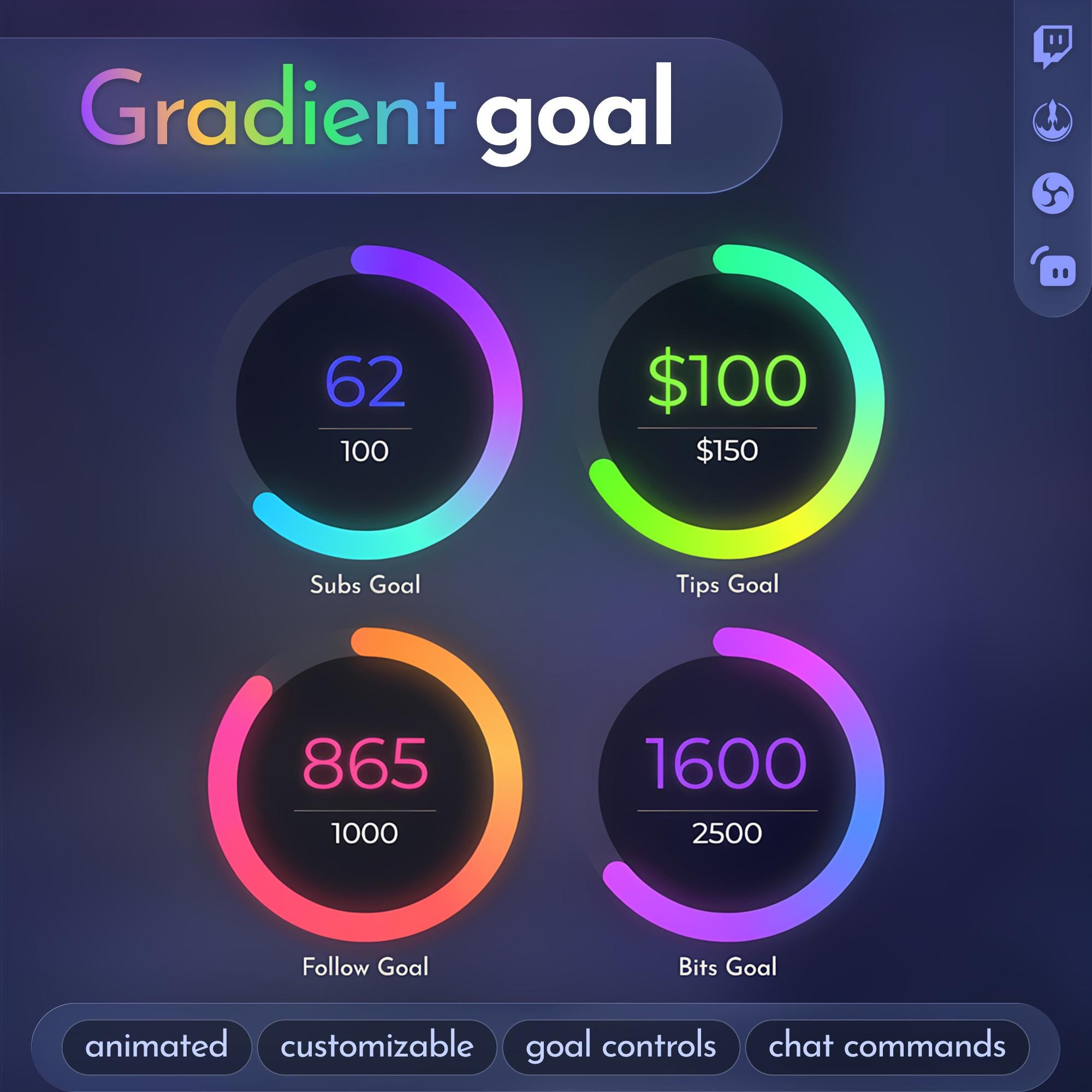 Rainbow Circular Goal Widget | Animated Radial Progress Bar | Custom ...