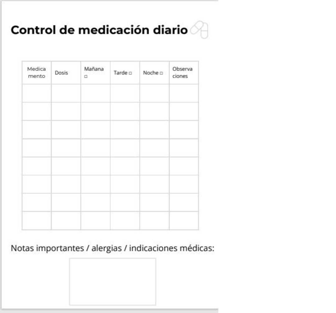 Printable Medication Tracker | Daily Pill Log | Daily Medication ...