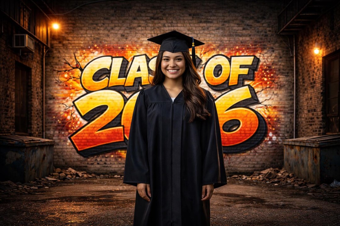 Class of 2026 Graffiti Backdrop | Urban Senior Graduation Photo Overlay ...