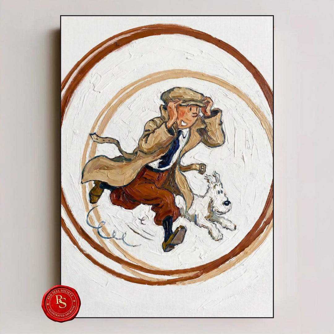 Tintin Wall Art – Run for Adventure – Vintage Comic Art Print ...