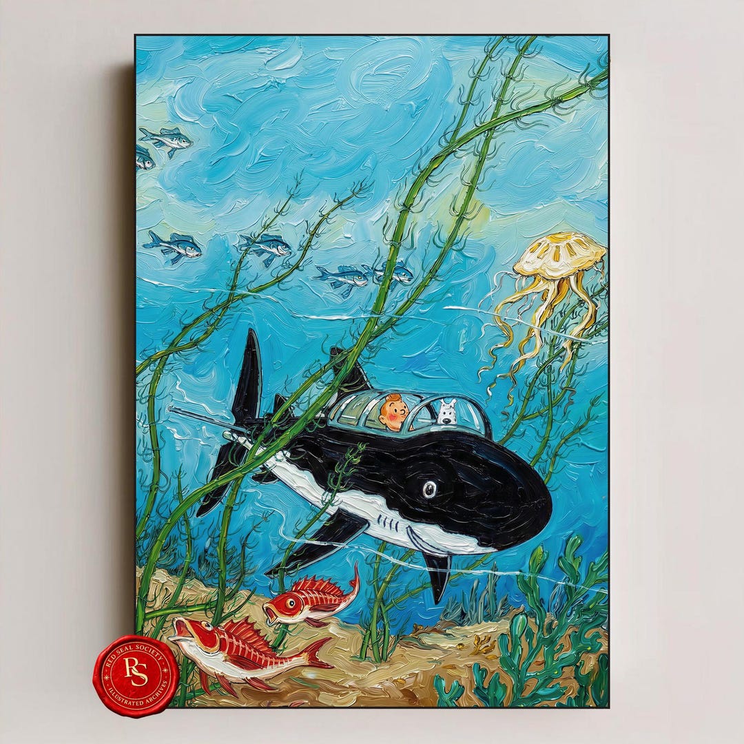 Tintin Wall Art – Red Rackham’s Treasure Poster – Vintage Comic Art ...