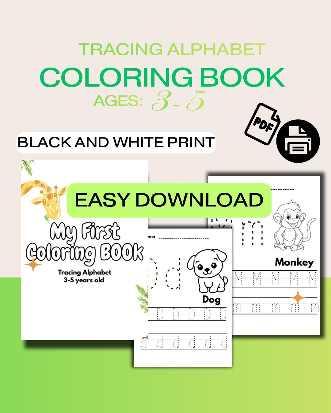 Alphabet Tracing Coloring Book for Kids]learn Abcs Practice Writing ...