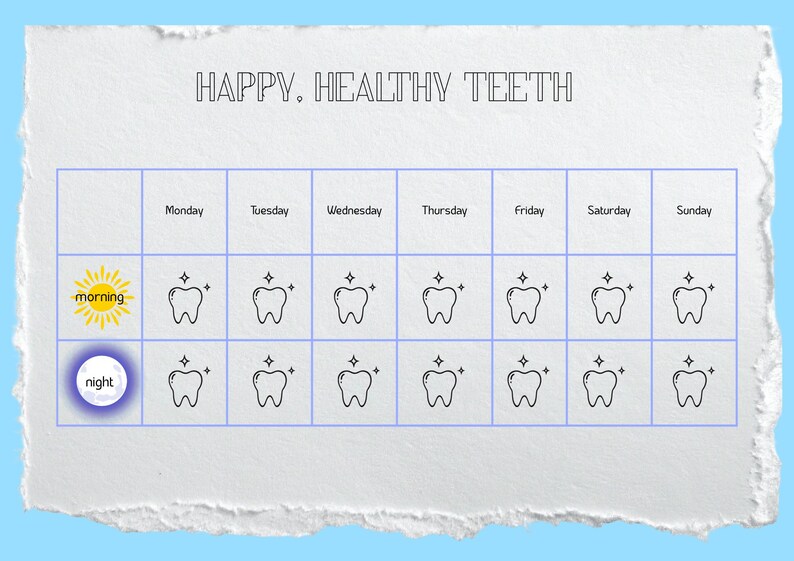 Brushing Teeth Chart - Etsy