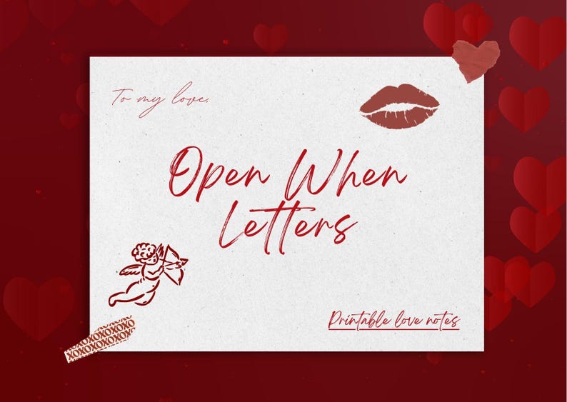 Open When Letters | Romantic DIY Gift for Couples - Etsy