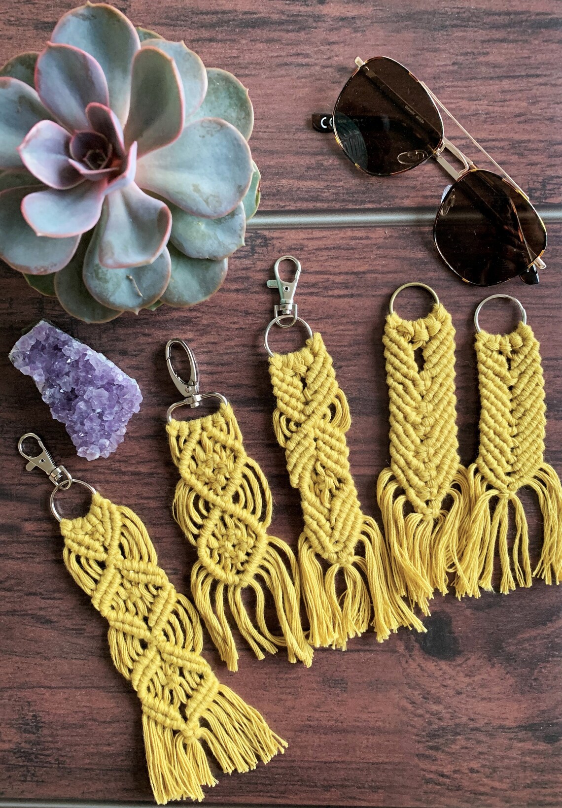 Macrame keychain Boho Keychain Gift ideas Small keychain | Etsy