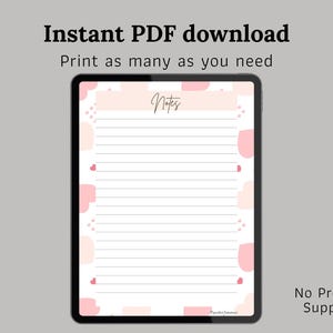A5 Lined Notes Printable | Minimal Note Paper | A5 Writing Sheets PDF ...