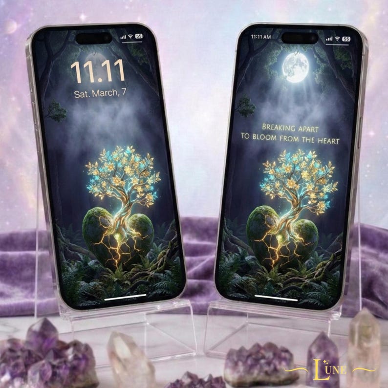 8K Moonlight Healing Wallpaper Bundle: Spiritual Moon Lock Screen ...