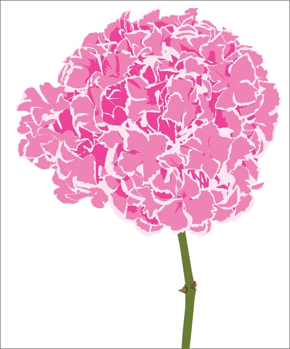 Hydrangea Folded Note Card | Etsy