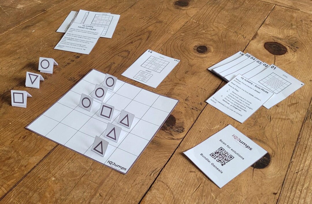 IQ Jumps Board Game | Printable Logic Puzzle | Solo or Head-to-head ...