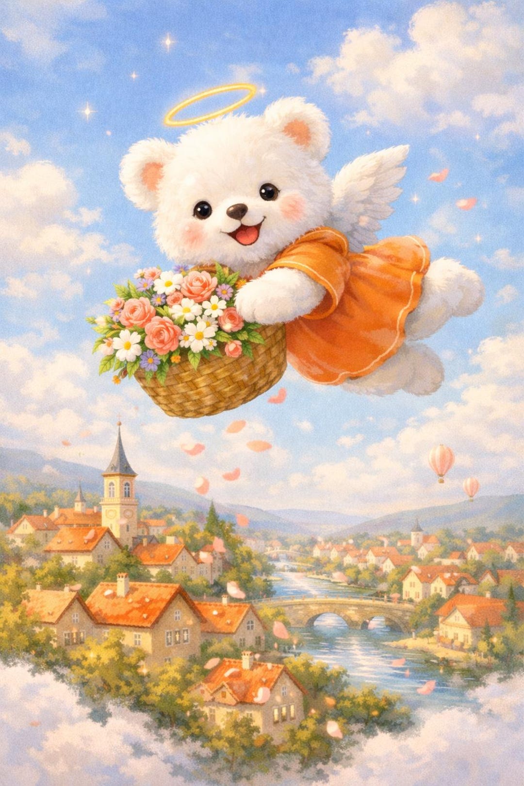 Valentine Angel Set – Cute White Bear Angels | Love & Sharing Printable ...