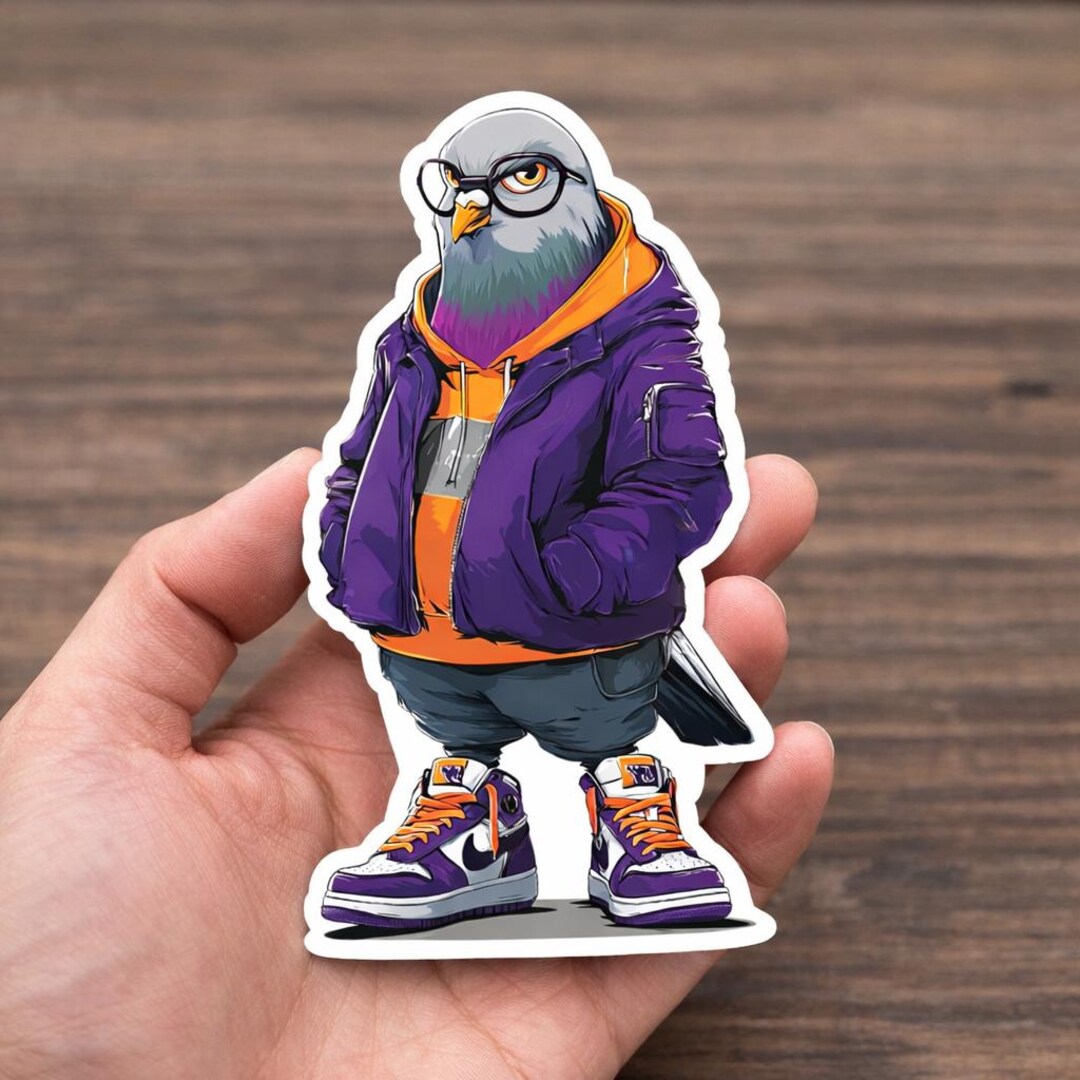 Gangster Pigeon Sticker Funny Urban Bird, Streetwear Style - Etsy
