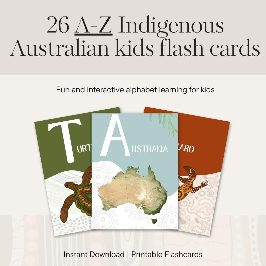 A–Z Indigenous Australian Flashcards (digital Download) - Etsy