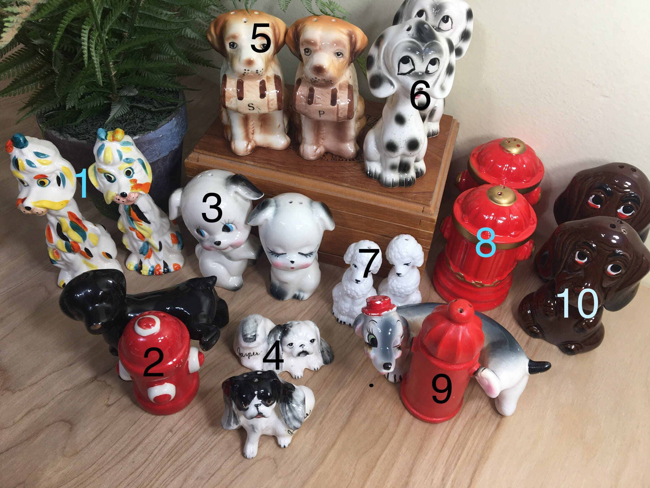 Dog Salt and Pepper Shakers Fire Hydrant Dachshund Poodle | Etsy Canada