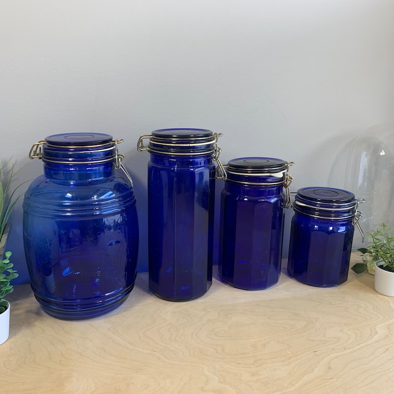 Blue Canisters - Etsy