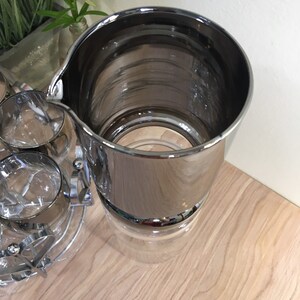 Silver Ombre Sangria Pitcher With Glasses, Vintage Decanter With Wine ...