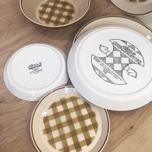 Mikasa Beige Plaid Checkmates Plates and Bowl, Nutmeg, Japan - Etsy
