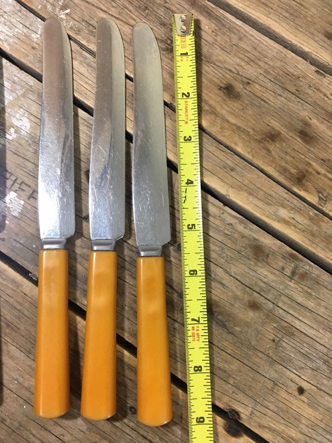 Butterscotch Bakelite Knife Set - Etsy