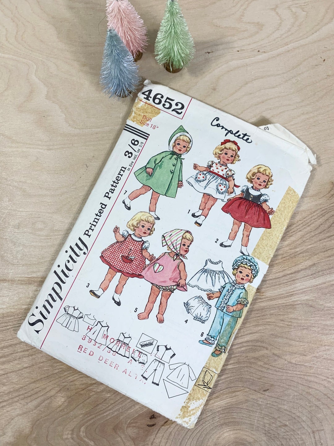 Vintage Doll Clothes Pattern, Simplicity 4652, Clothes, Sewing, 18 Doll ...
