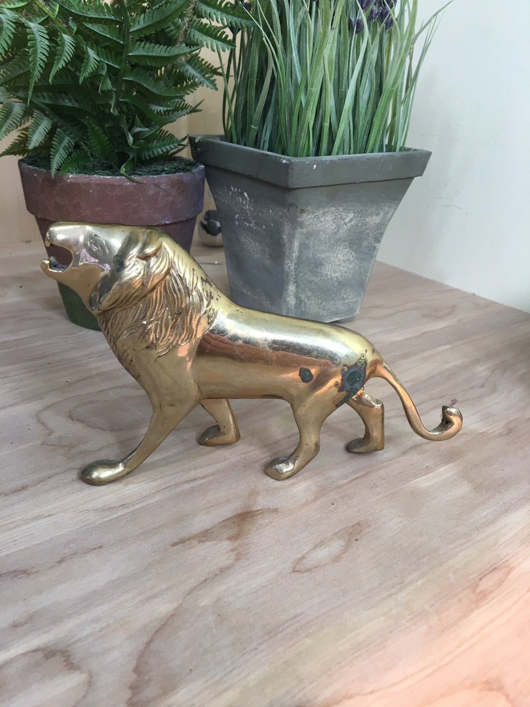 Brass Lion , Metal Animal Figure - Etsy