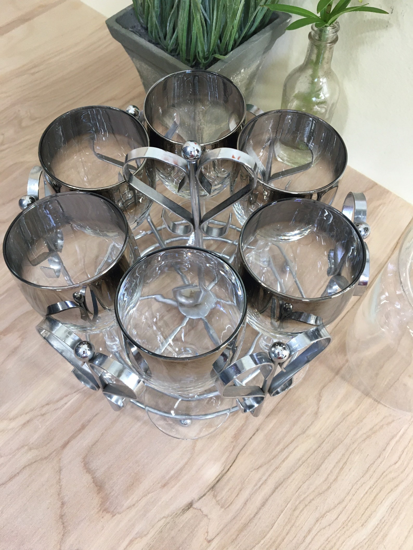 Silver Ombre Sangria Pitcher With Glasses Vintage Decanter - Etsy