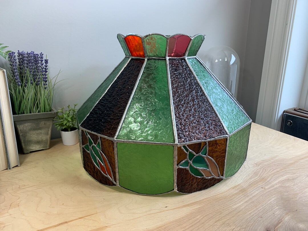 Stained Glass Chilli Pepper Tulip Shape Lamp Shade, Green and Red - Etsy